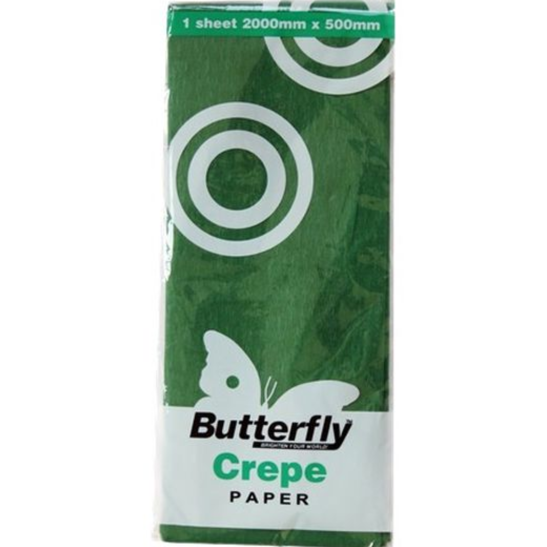 Crepe Paper - Green, 2m x 500mm – Honey Bee Online